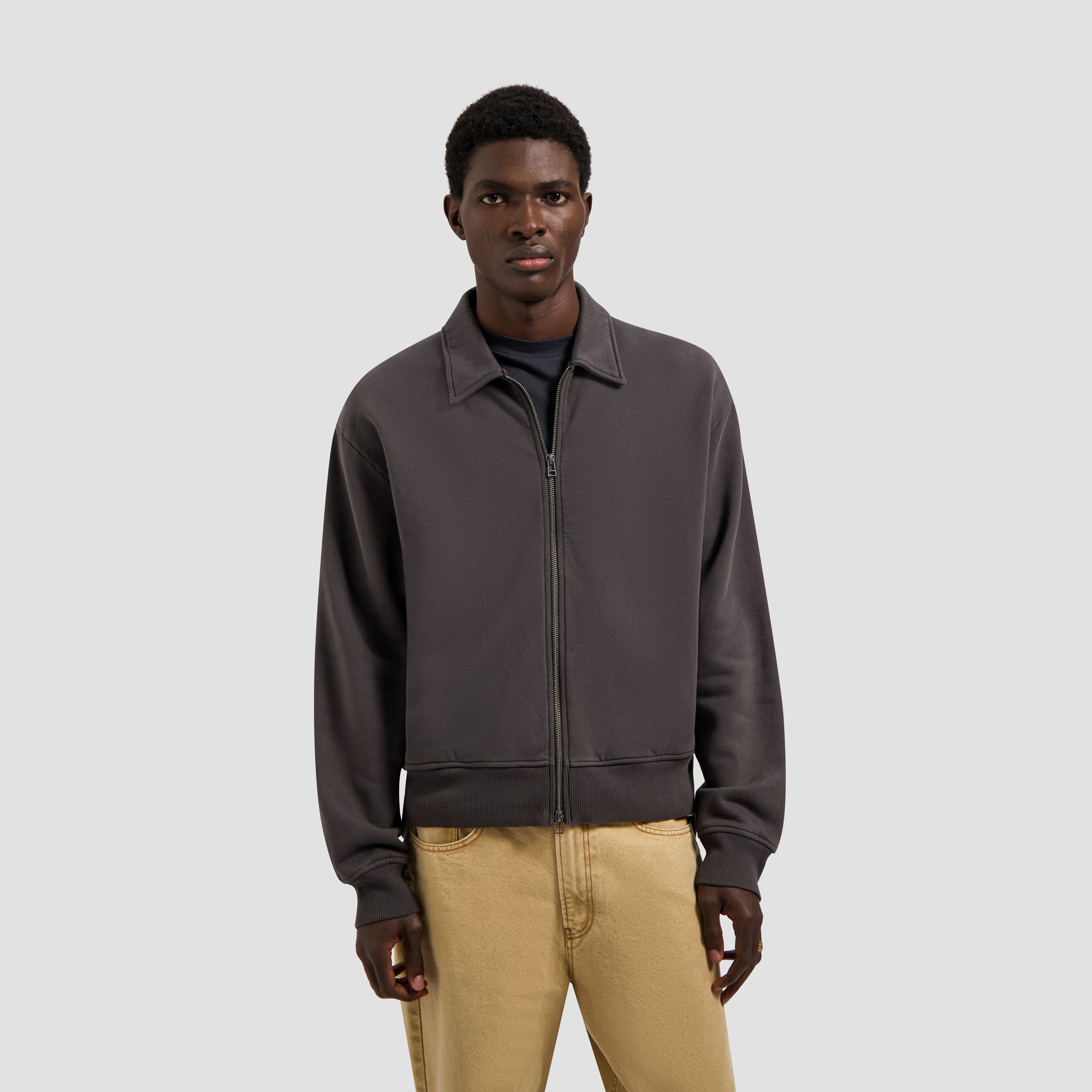 Essential Zip Up Polo - Charcoal – OLAF